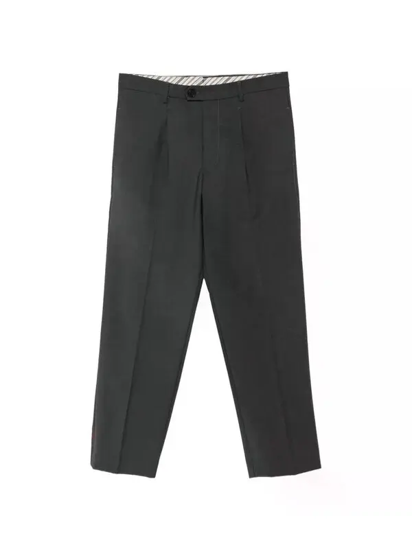 AMARANTO Pleated Straight-leg Tailore Trousers - Grey