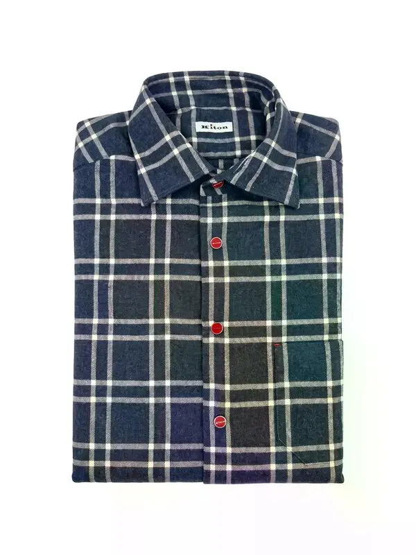 Kiton Check-pattern Button-down Shirt