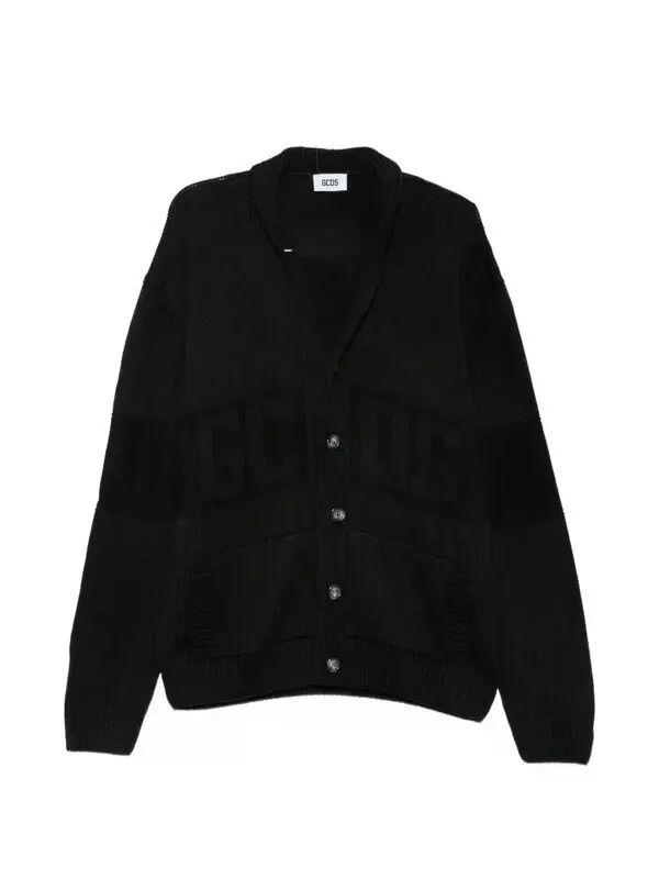 Gcds Logo-intarsia Knit Cardigan
