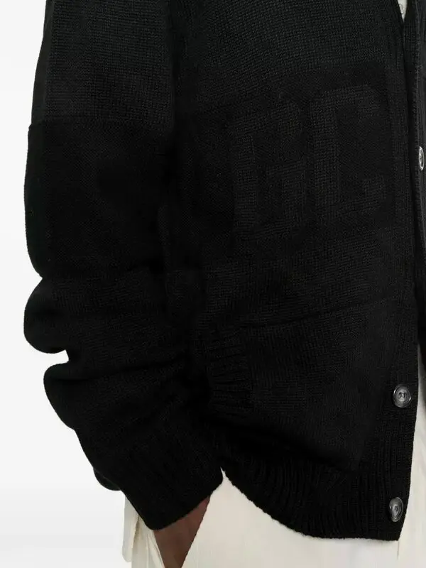 Gcds Logo-intarsia Knit Cardigan