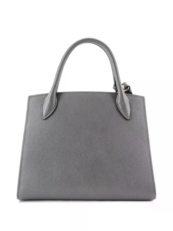 Prada Monochrome Saffiano With City Calf Small Tote Bag