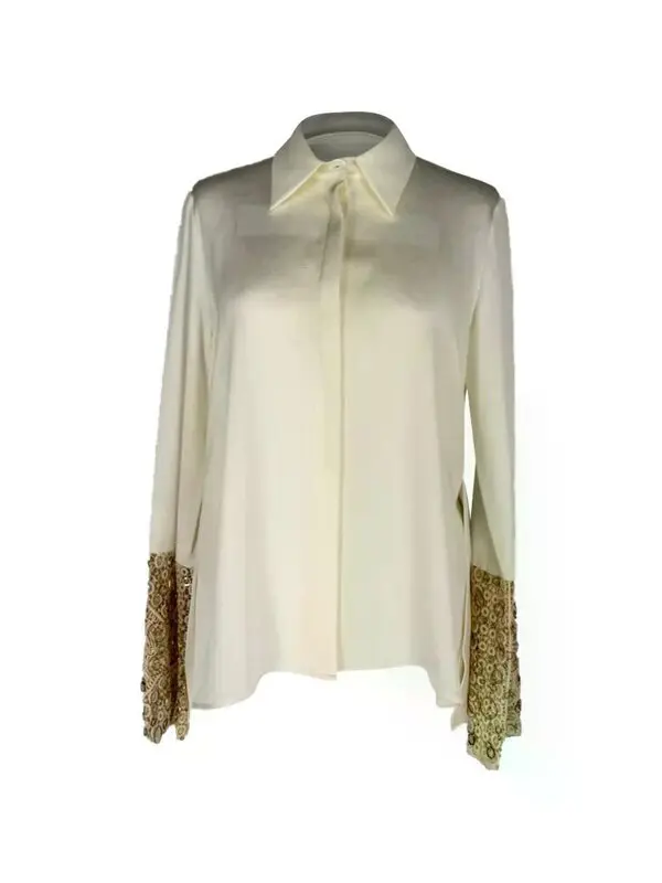 Galvan Embellished Cuff Blouse - Neutrals