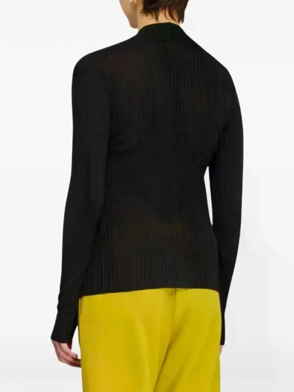 SEMICOUTURE Robertina Ribbed Scalloped-trim Sweater