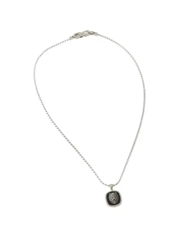 Guess Lion-pendant Necklace - Silver