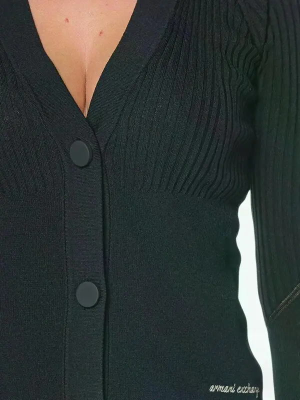 Armani Exchange Ribbed-knit V-neck Cardigan