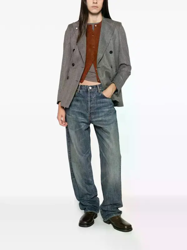LUIGI BIANCHI MANTOVA Herringbone Double-breasted Blazer