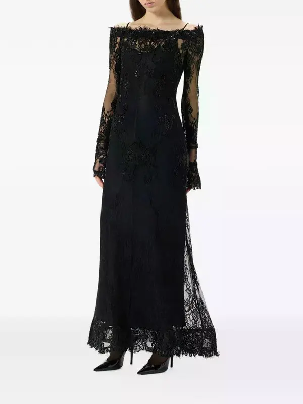 Blumarine Embroidered Floral-lace Maxi Dress