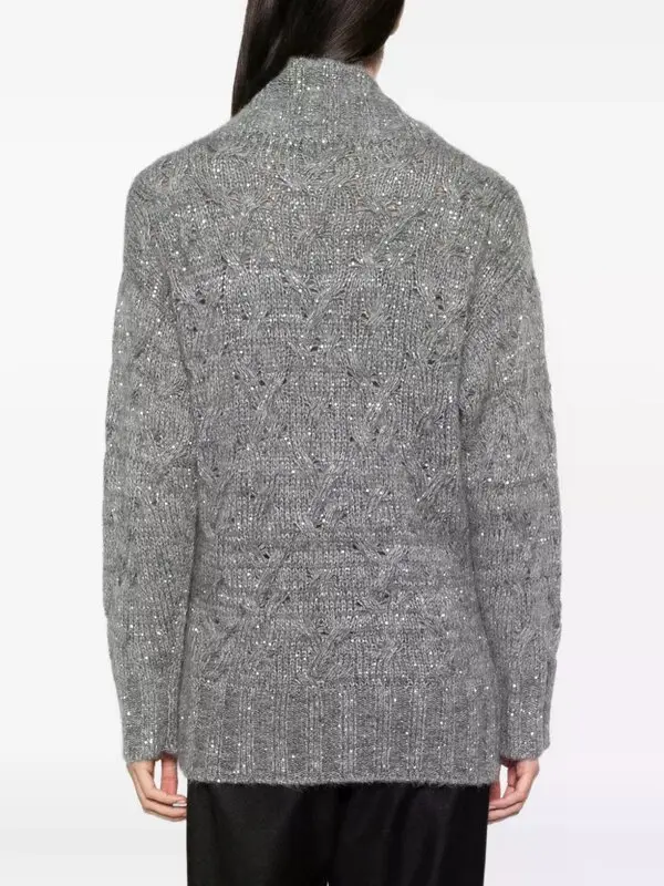 Fabiana Filippi Sequin-embellished Cable-knit Sweater