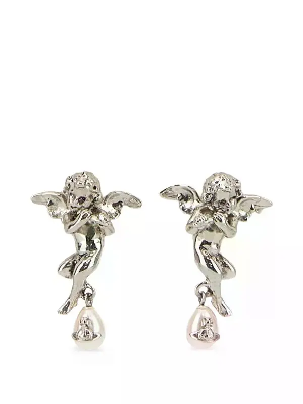 VIVIENNE WESTWOOD Putti Pearl-drop Earrings - Silver