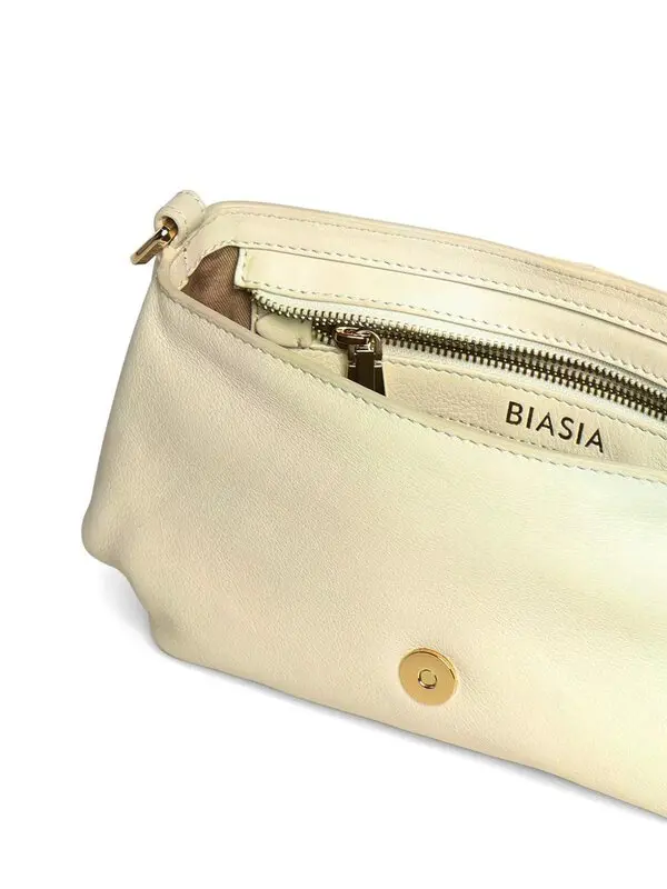 BIASIA Whipstitch-trim Leather Shoulder Bag