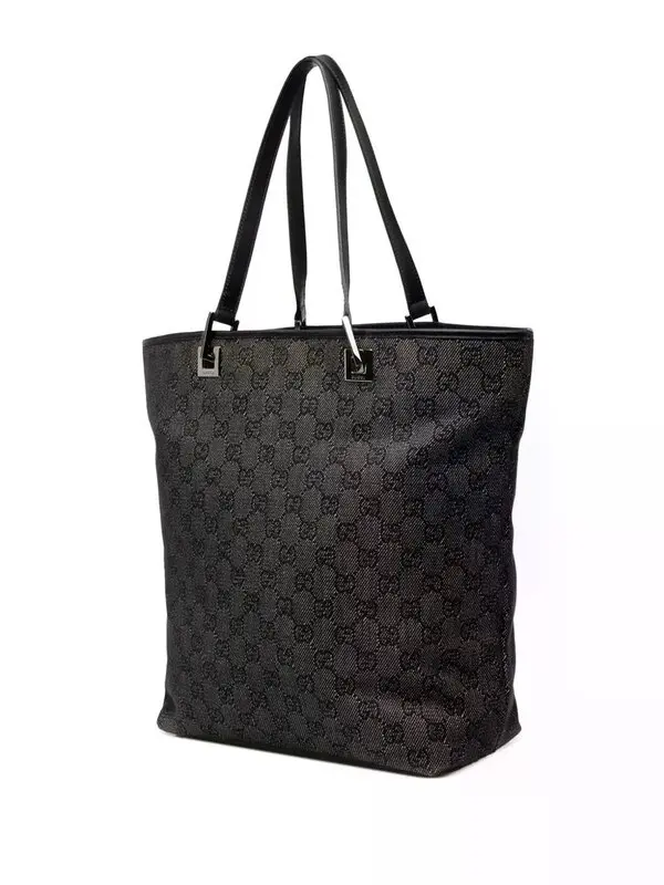 Gucci 2000-2015 Gg Denim Tote Bag - Grey