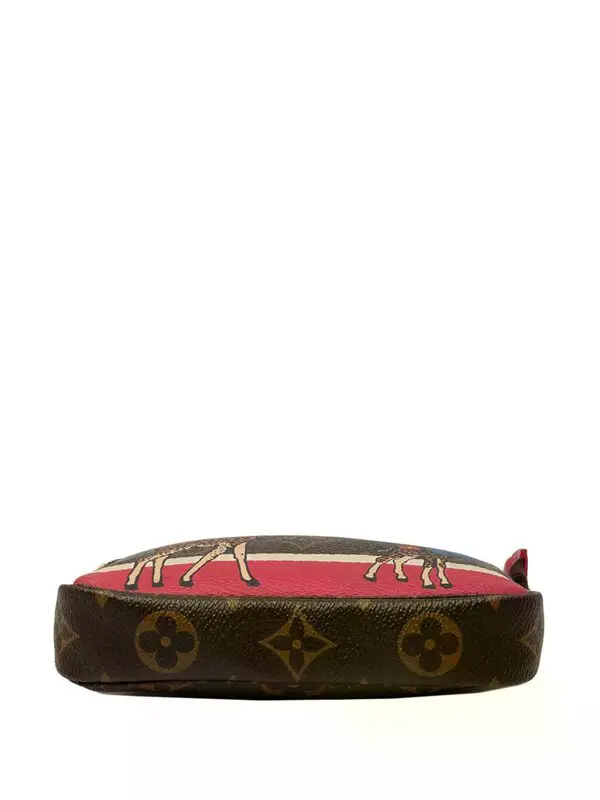 LOUIS VUITTON 2017 Monogram Giraffe Christmas Mini Pochette Accessoires Handbag