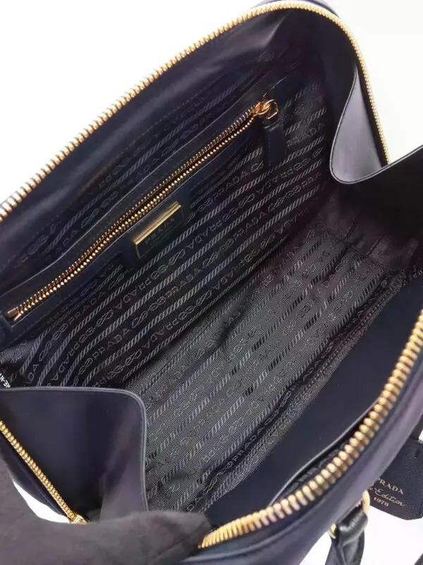 Prada 2013-2026 Medium Saffiano Trimmed Re Nylon Re Edition 1978 Handbag Satchel - Blue