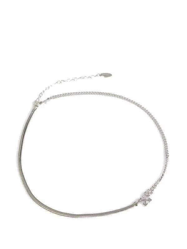 Off-White Double Arrow Necklace - Silver