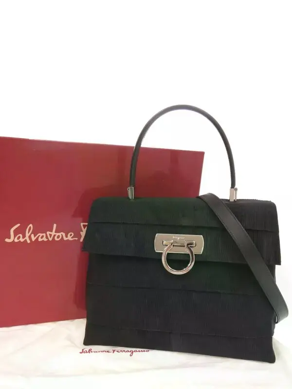 FERRAGAMO 2000-2026 Canvas Gancini Satchel
