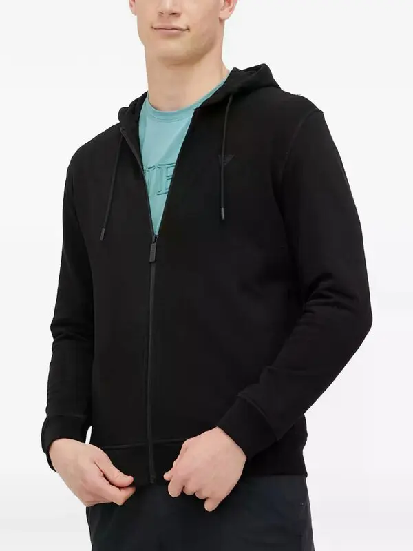 Guess Logo-patch Zip-up Hoodie