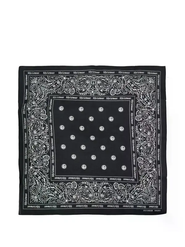LIFEISWAR Paisley-print Logo-print Bandana