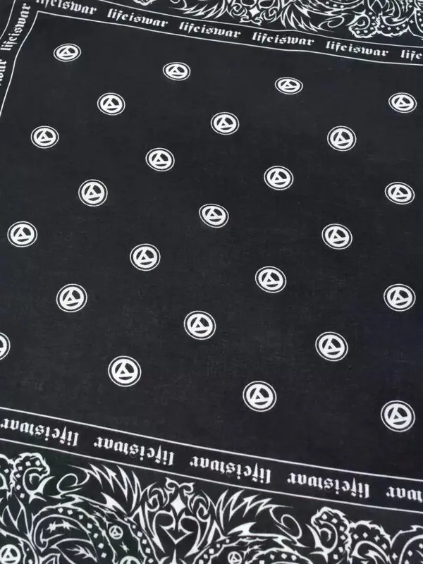 LIFEISWAR Paisley-print Logo-print Bandana