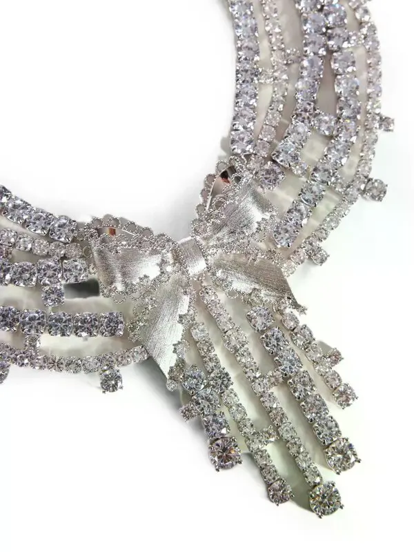 SHUSHU/TONG Crystal-embellished Bow Necklace