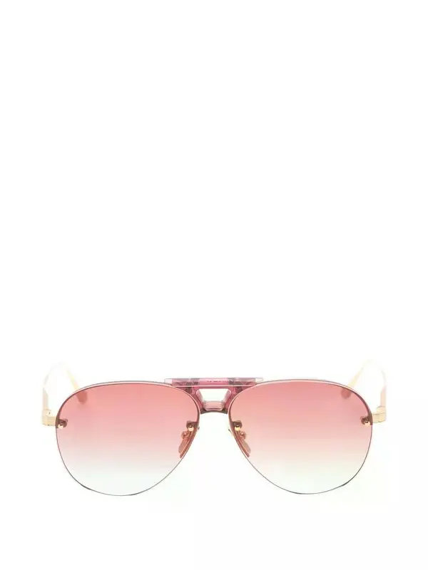 Linda Farrow Taya Pilot Sunglasses - Pink