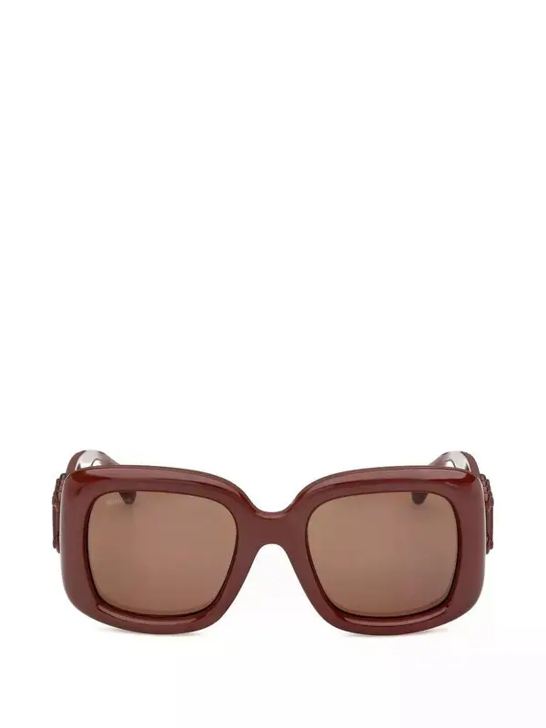 Max Mara M-logo Square-frame Sunglasses - Red