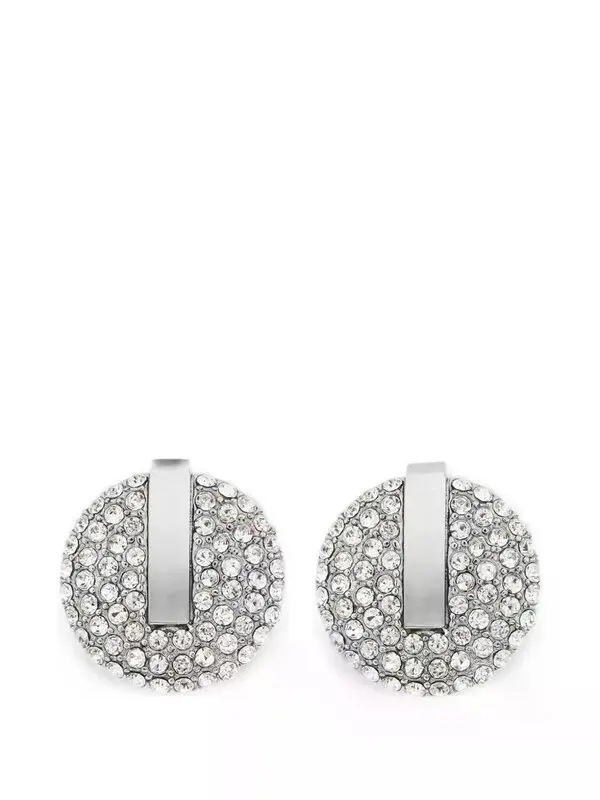 TRUSSARDI Crystal-embellished Circular Earrings - Silver