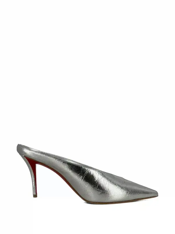 CHRISTIAN LOUBOUTIN Miss Z 80 Pointed-toe Mules - Silver