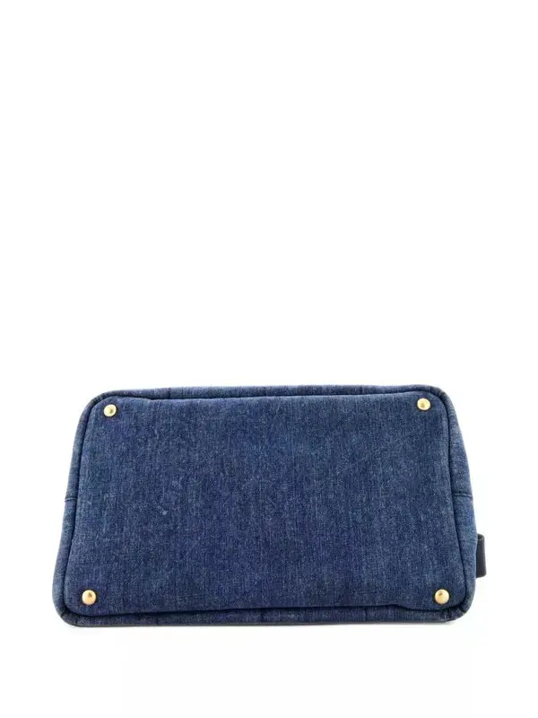 Prada Canapa Convertible Denim Medium Tote Bag