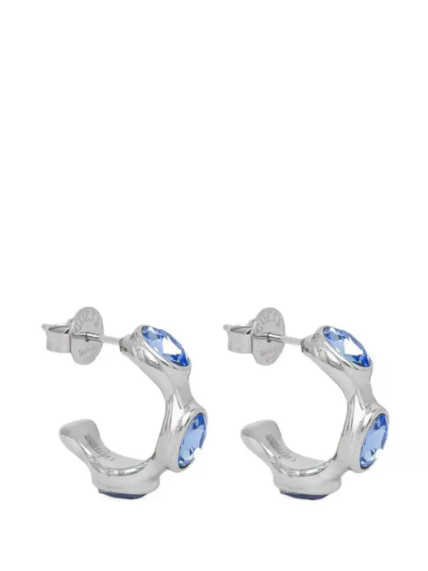 Guess Divine Crystal-embellished Hoop Earrings - Silver