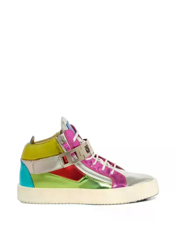 GIUSEPPE ZANOTTI Metallic-effect Zip-detail Sneakers
