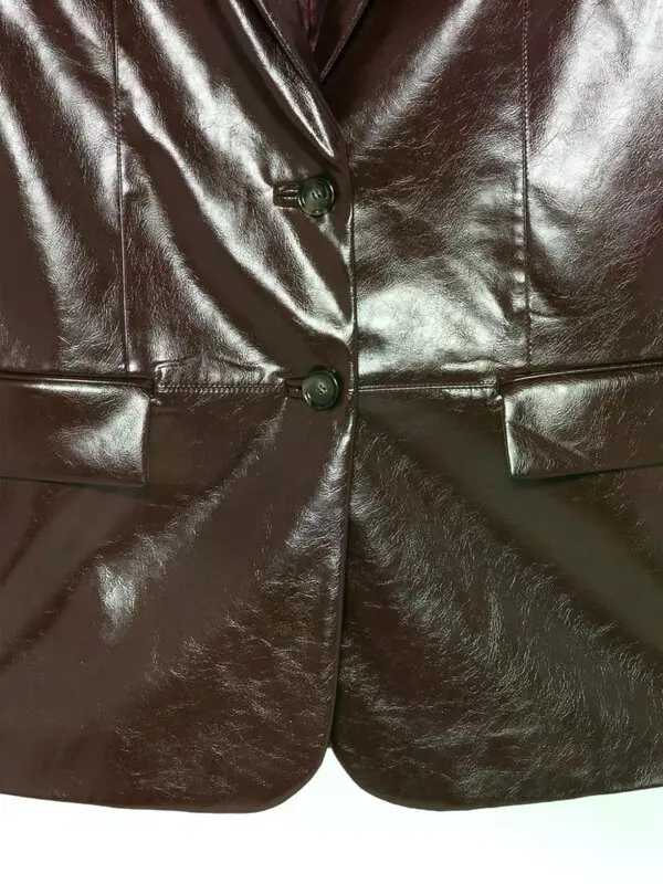 MANUEL RITZ Faux-leather Buttoned Blazer