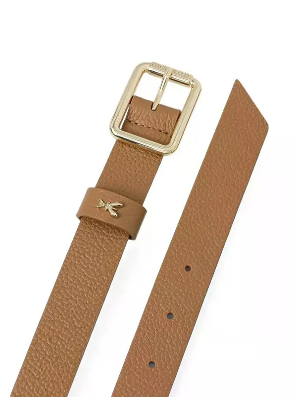 Patrizia Pepe Logo-plaque Pebbled Leather Belt