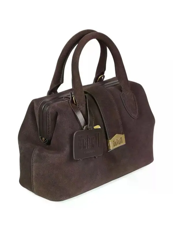 SCHELL Logo-plaque Suede Tote Bag