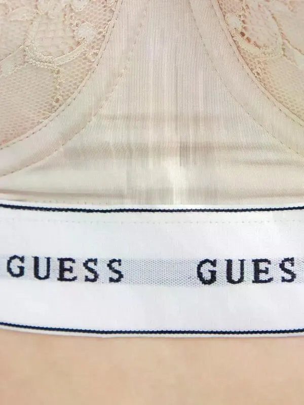 Guess Belle Lace-trim Logo-band Bra