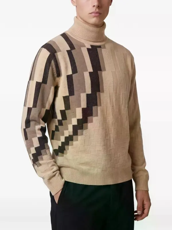 VERSUS Geometric-pattern Roll-neck Sweater
