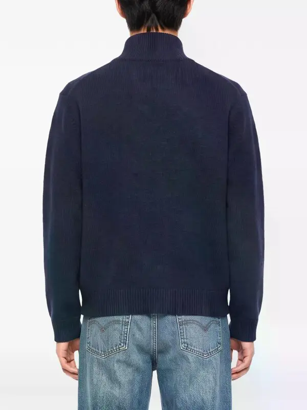 MANIFATTURE DEL NORD Zip-up Ribbed-knit Cardigan