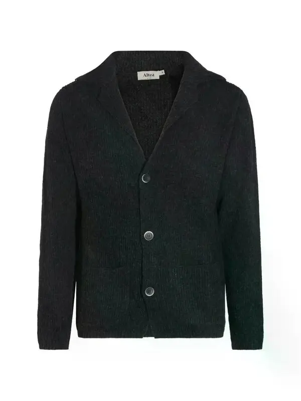Altea Ribbed-knit Notched-lapel Cardigan - Grey