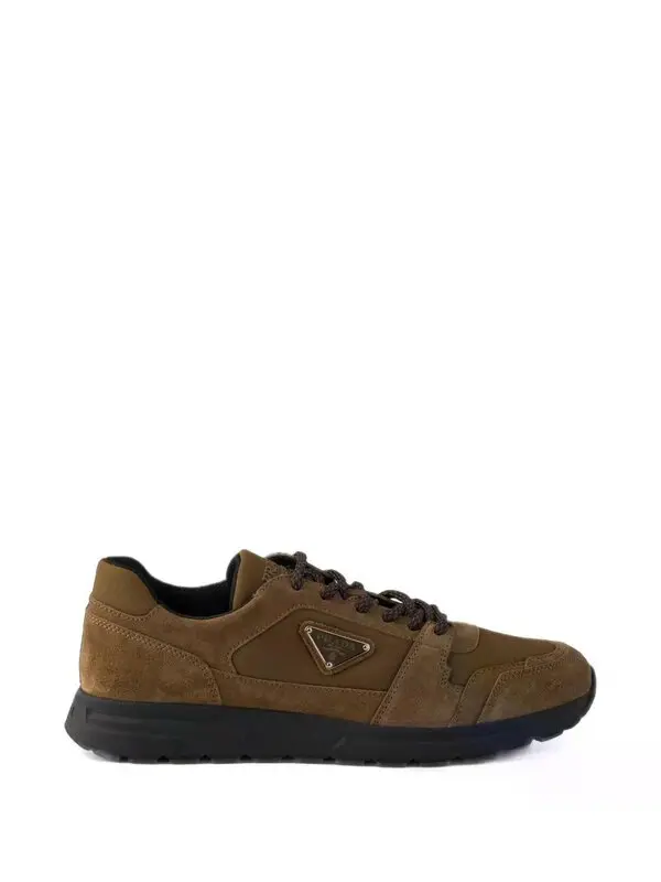 Prada Prax Suede And Re-nylon Sneakers - Brown