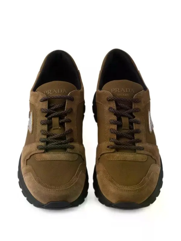 Prada Prax Suede And Re-nylon Sneakers - Brown