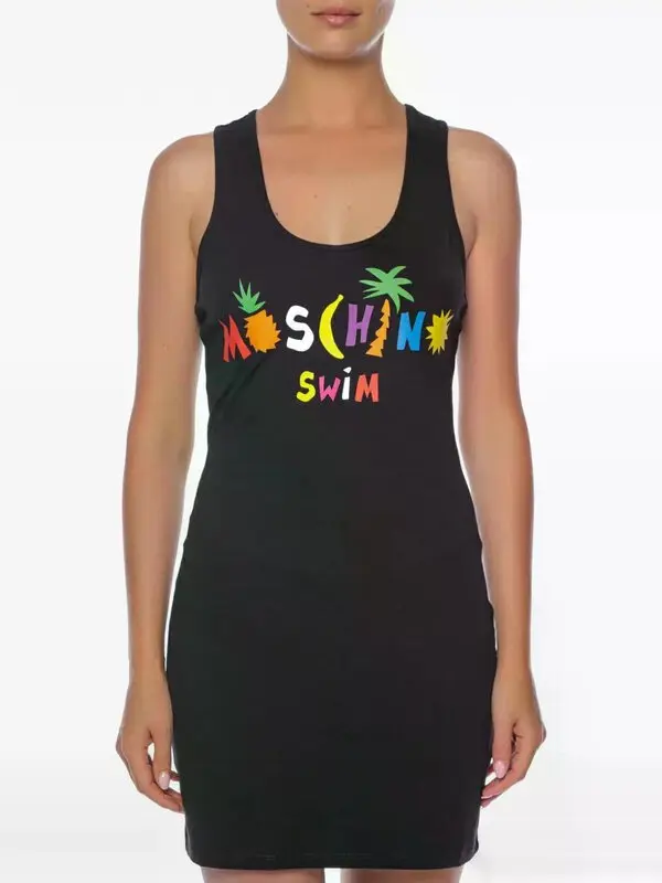 Moschino Logo-print Racerback Mini Dress - Black