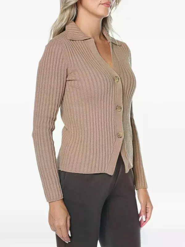 Dkny Ribbed-knit Button-up Cardigan