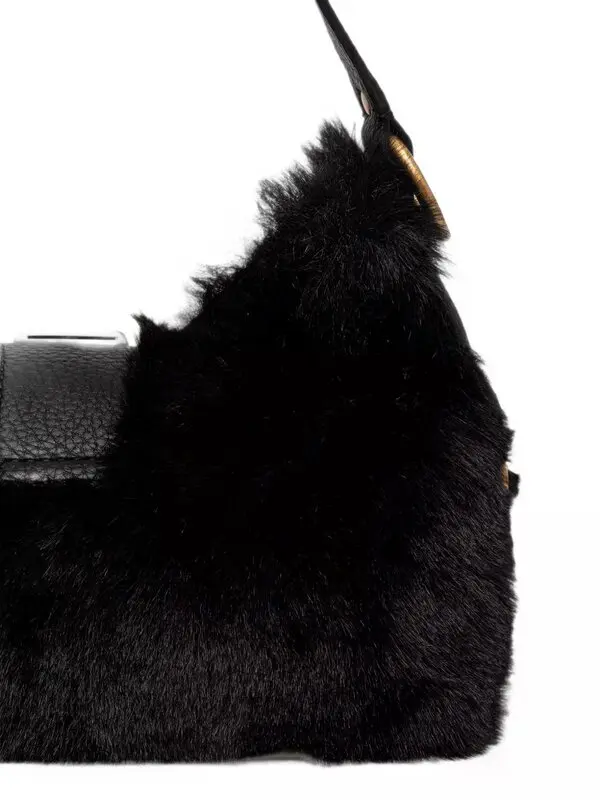 Guess Camden Mini Faux Fur Shoulder Bag - Black