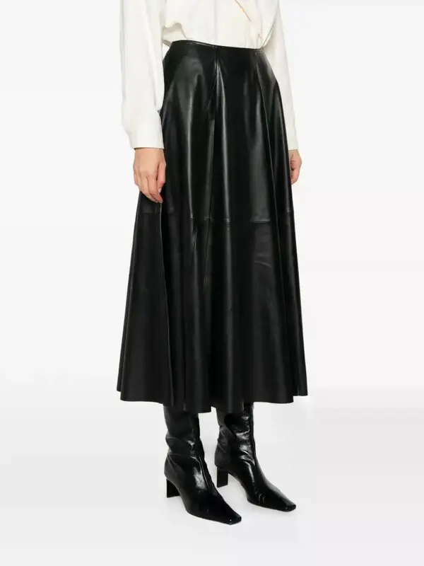 ARMA Panelled Leather Midi Skirt