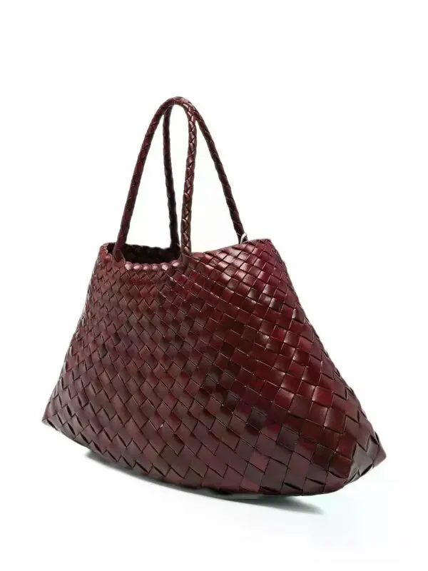 Dragon Diffusion Small Santa Croce Woven Leather Tote Bag - Red
