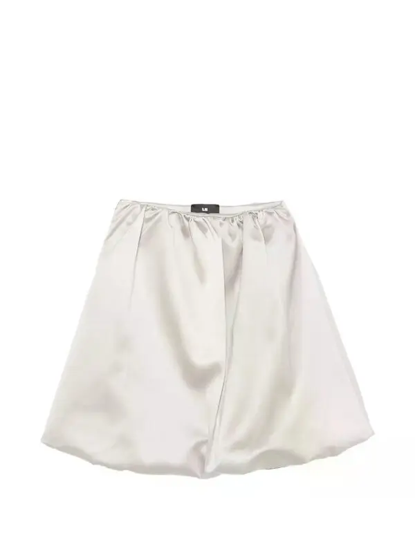 LII Satin-finish Bubble-hem Mini Skirt