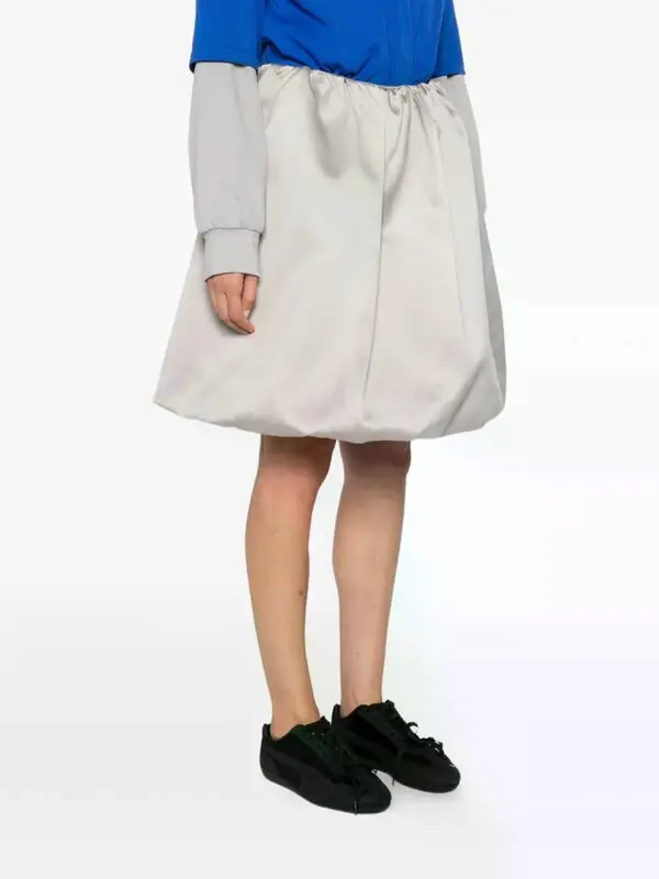 LII Satin-finish Bubble-hem Mini Skirt