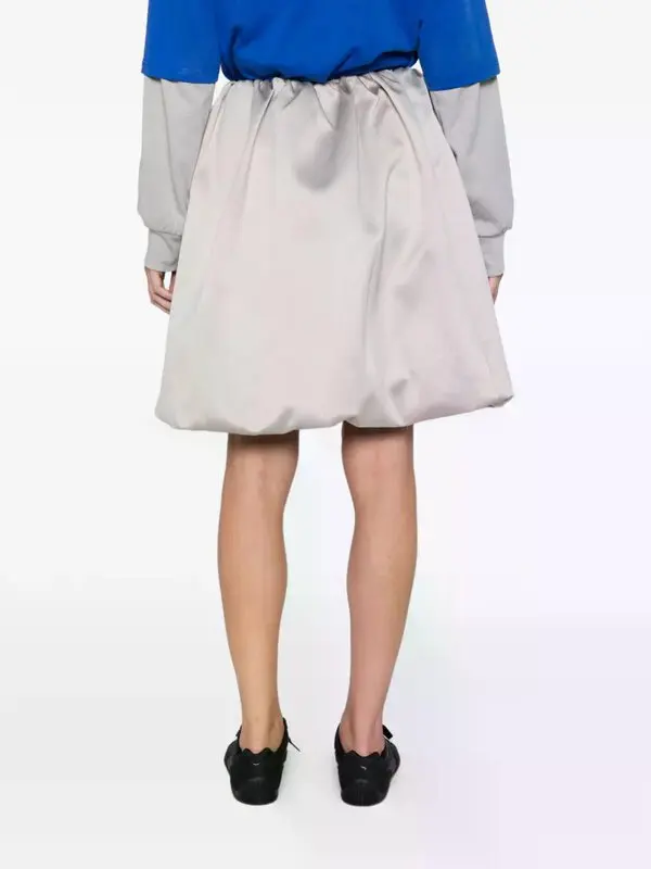 LII Satin-finish Bubble-hem Mini Skirt