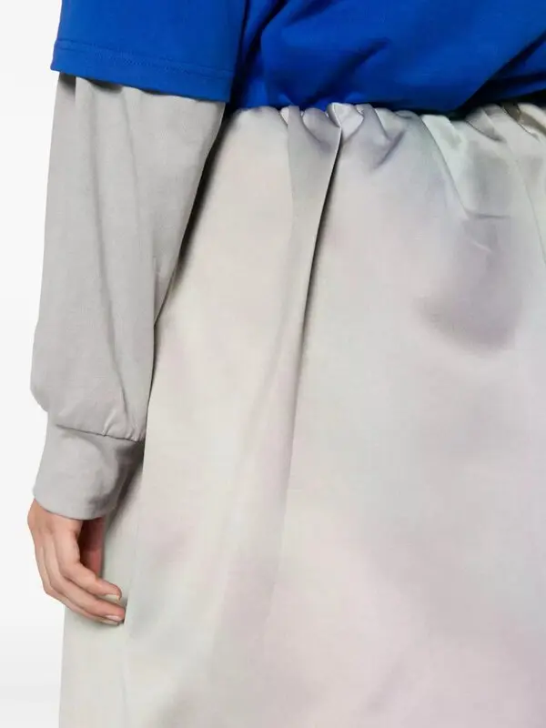 LII Satin-finish Bubble-hem Mini Skirt
