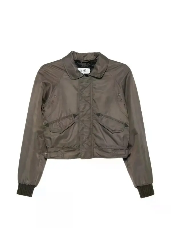 MAISON MARGIELA Cropped Zip-up Jacket - Grey