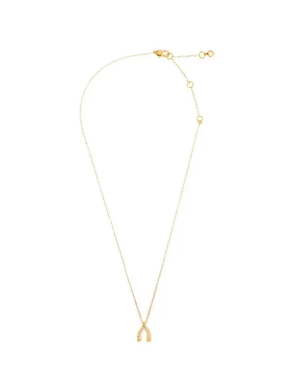Kate Spade New York Dream Crystal-embellished Wishbone-pendant Necklace - Gold